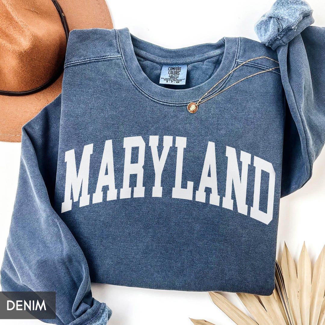 Comfort Colors® Maryland Sweatshirt, State of Maryland Gift for Him Her ...