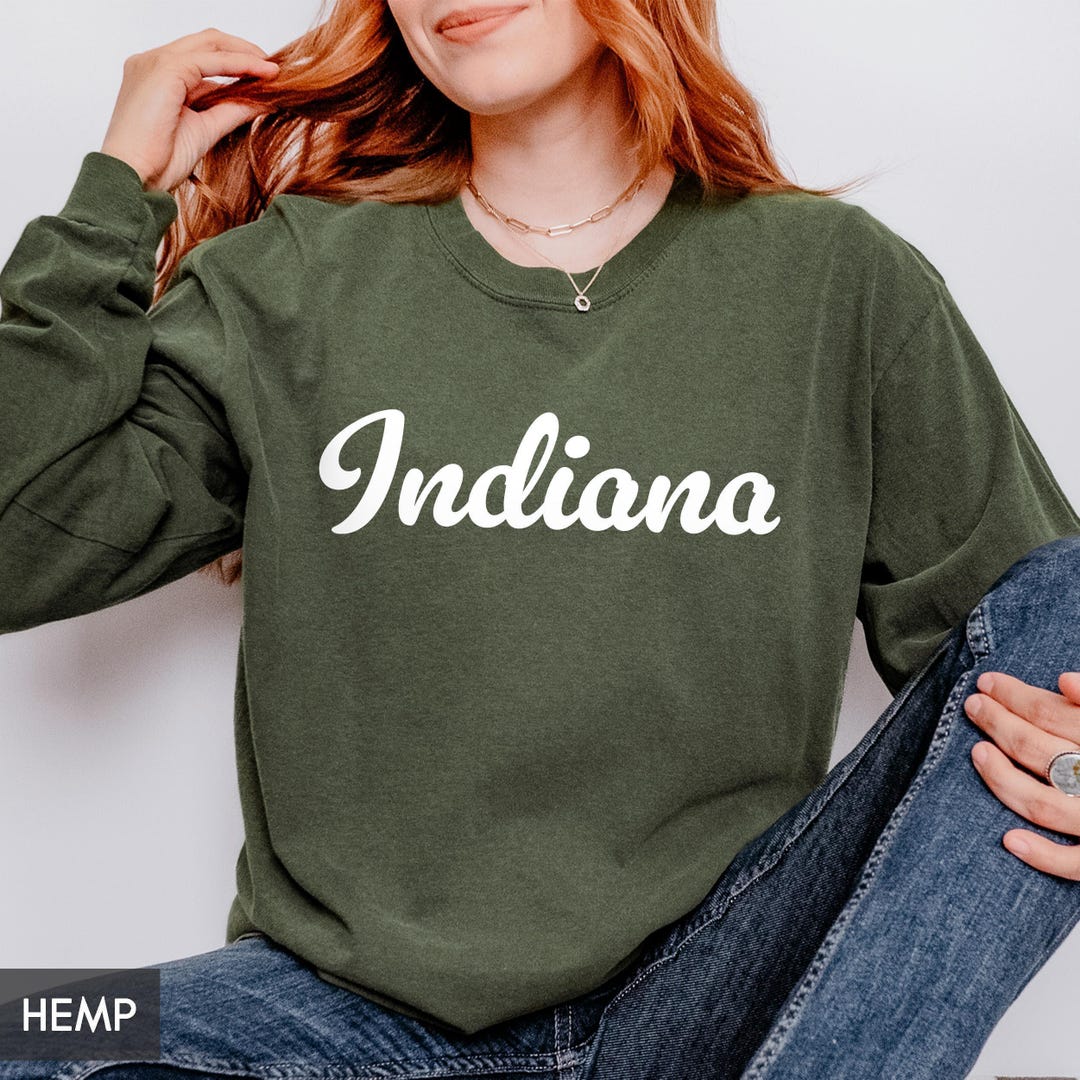 Comfort Colors® Indiana LONG Sleeve Shirt, State of Indiana Gift for ...
