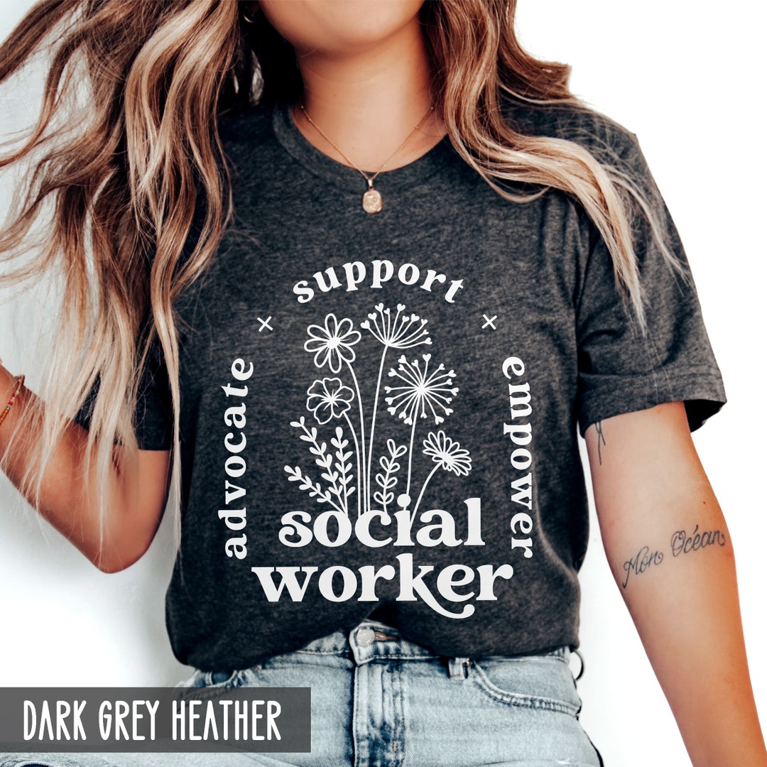 School Social Worker Shirt, Floral Advocate Support Empower, Retro ...