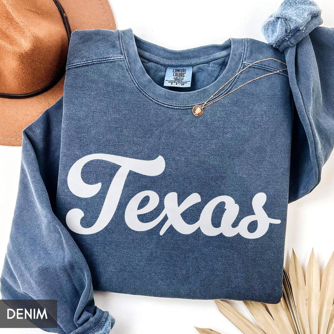 Comfort Colors® Texas Sweatshirt, Texas Crewneck, State of Texas Gift ...