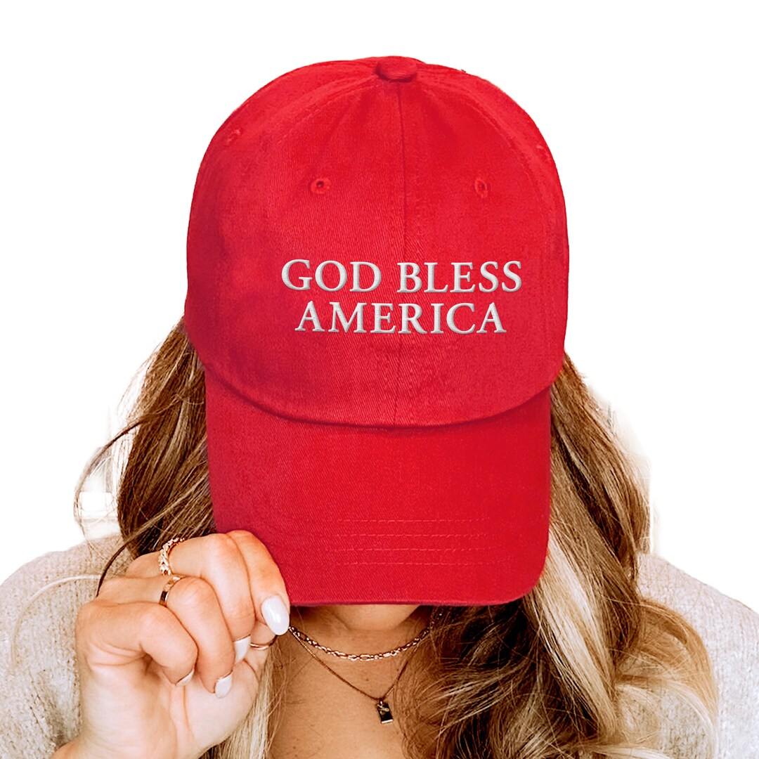God Bless America Embroidered Hat, July 4 Baseball Cap, Mens Fit ...
