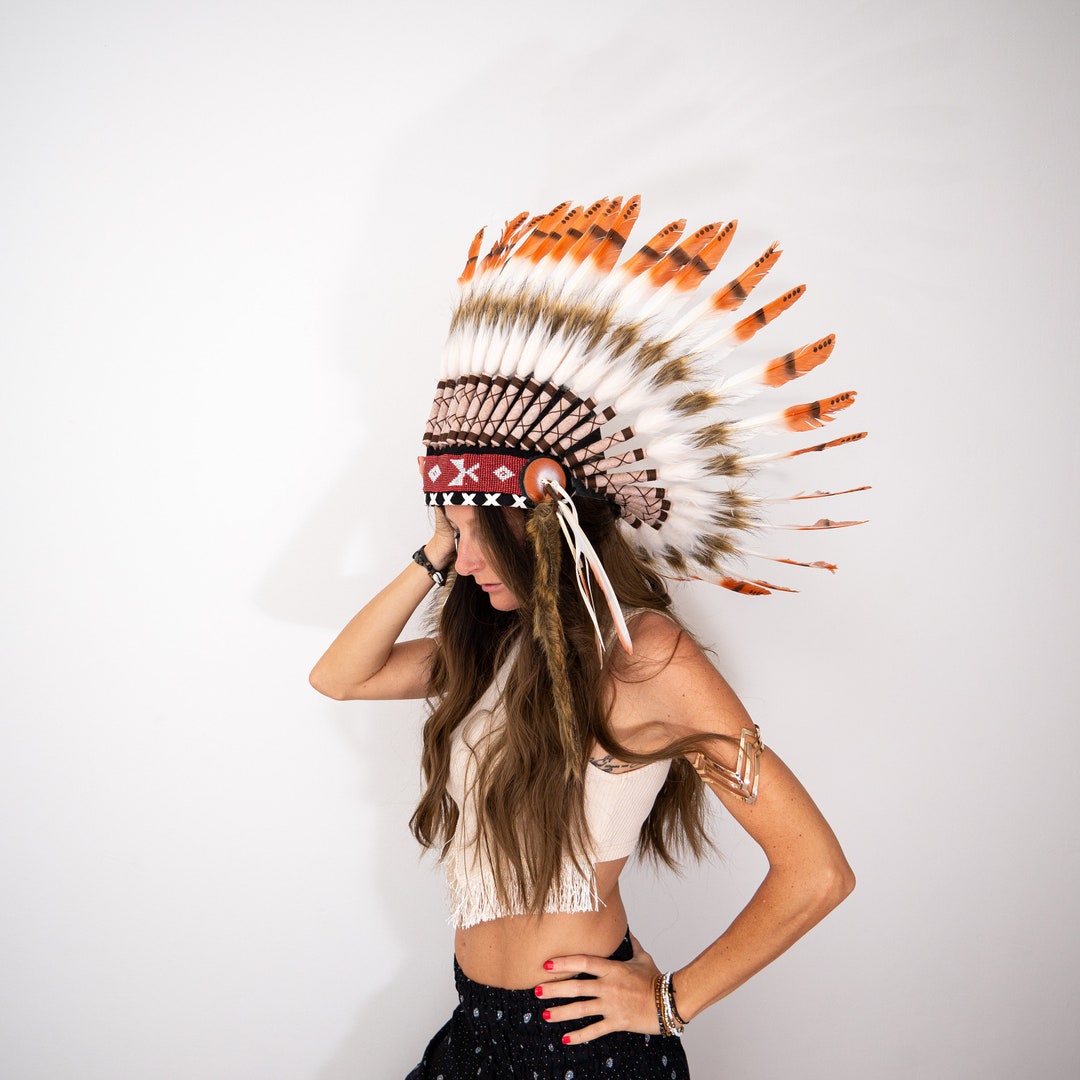 Feather Bonnet Feather Headdress Indian Jewelry Carnival Headgear ...