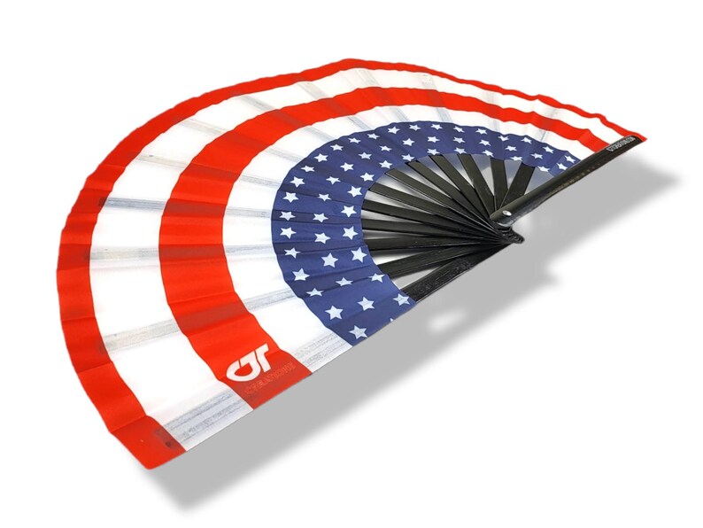 USA American Flag Pleated Patriotic Flag Hand Fan - Etsy