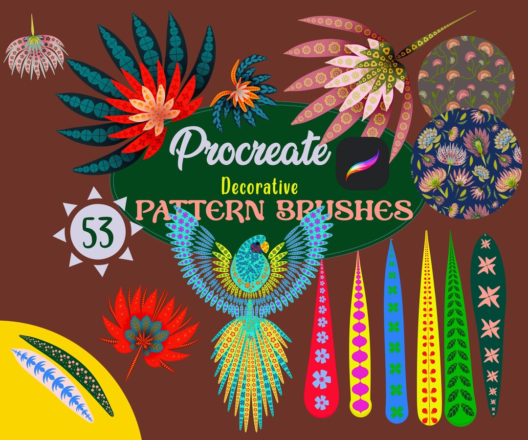 Procreate Pattern Dual Colour 53 Pattern Brushes Pattern Maker Brushes ...