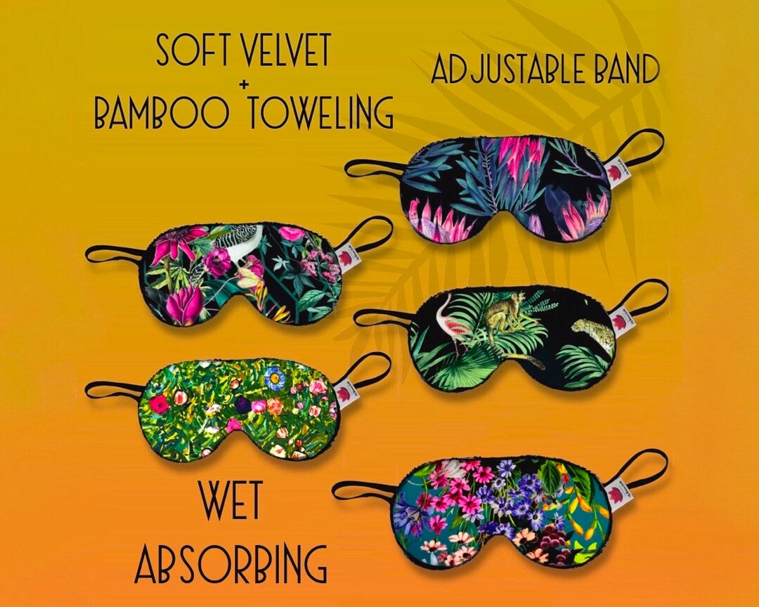 Escape to Paradise: Tropical Pattern Velvet Sleep Mask - Soft ...