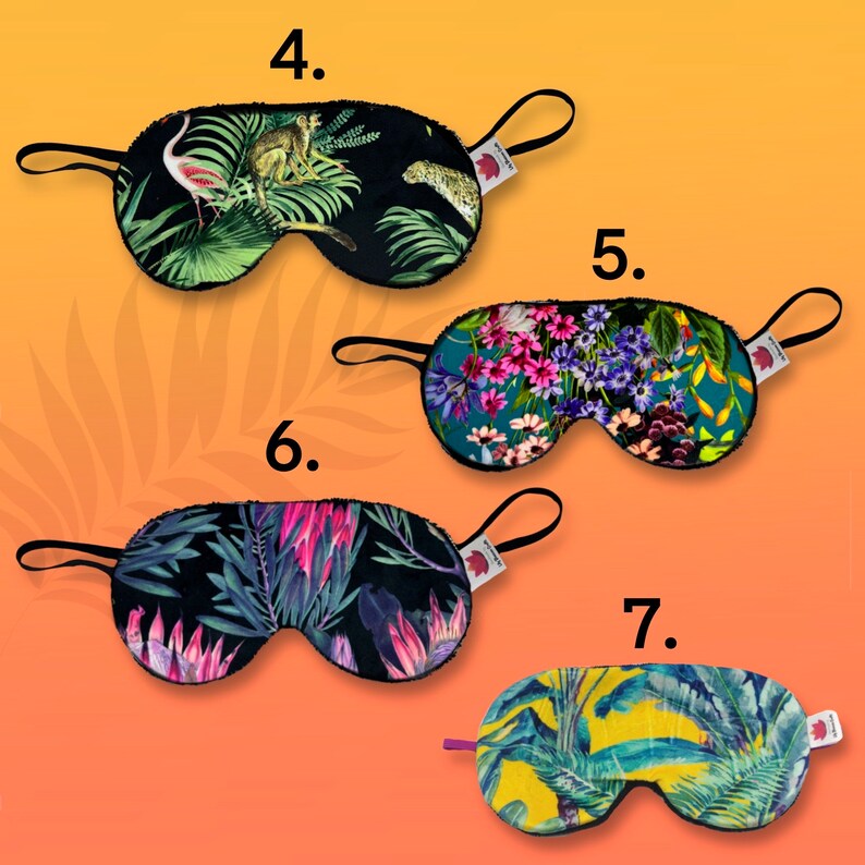 Escape to Paradise: Tropical Pattern Velvet Sleep Mask - Soft ...
