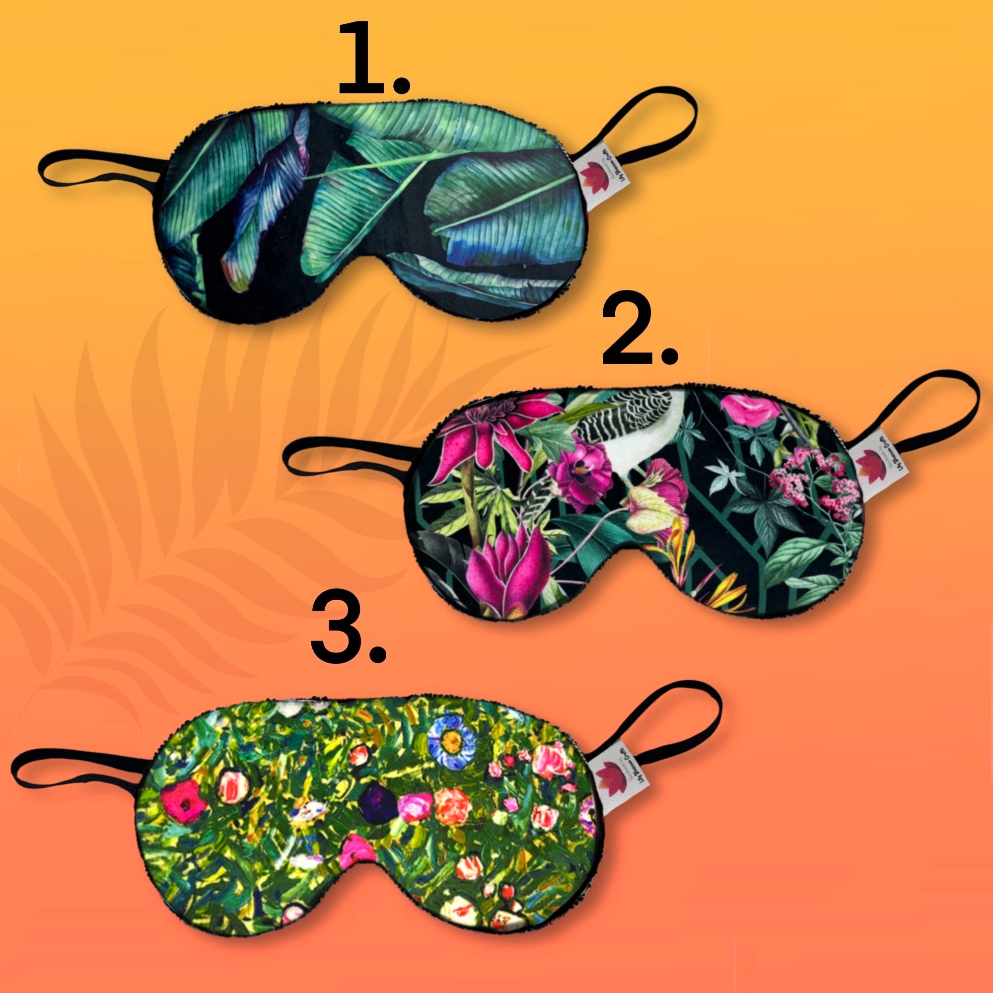 Escape to Paradise: Tropical Pattern Velvet Sleep Mask - Soft ...