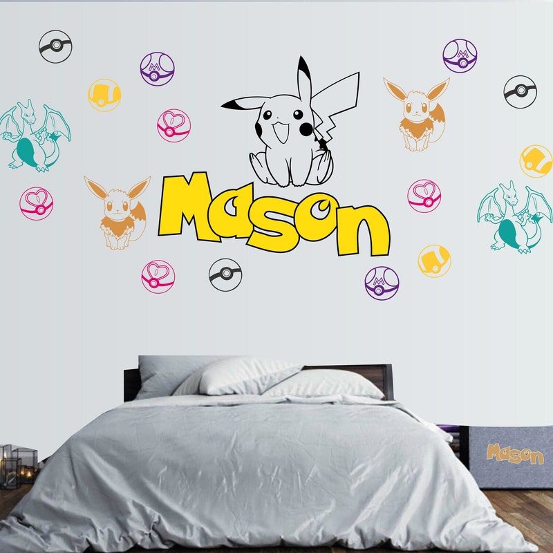 Pikachu Wall Decal - Etsy Australia