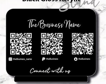 QR Code Business Sign Acrylic Block Stand Customised Beauty | Etsy