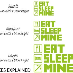 Minecraft EAT SLEEP MINE Sticker Vinyl Wall Decal Bedroom Decoration ...