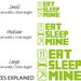 Minecraft EAT SLEEP MINE Sticker Vinyl Wall Decal Bedroom - Etsy
