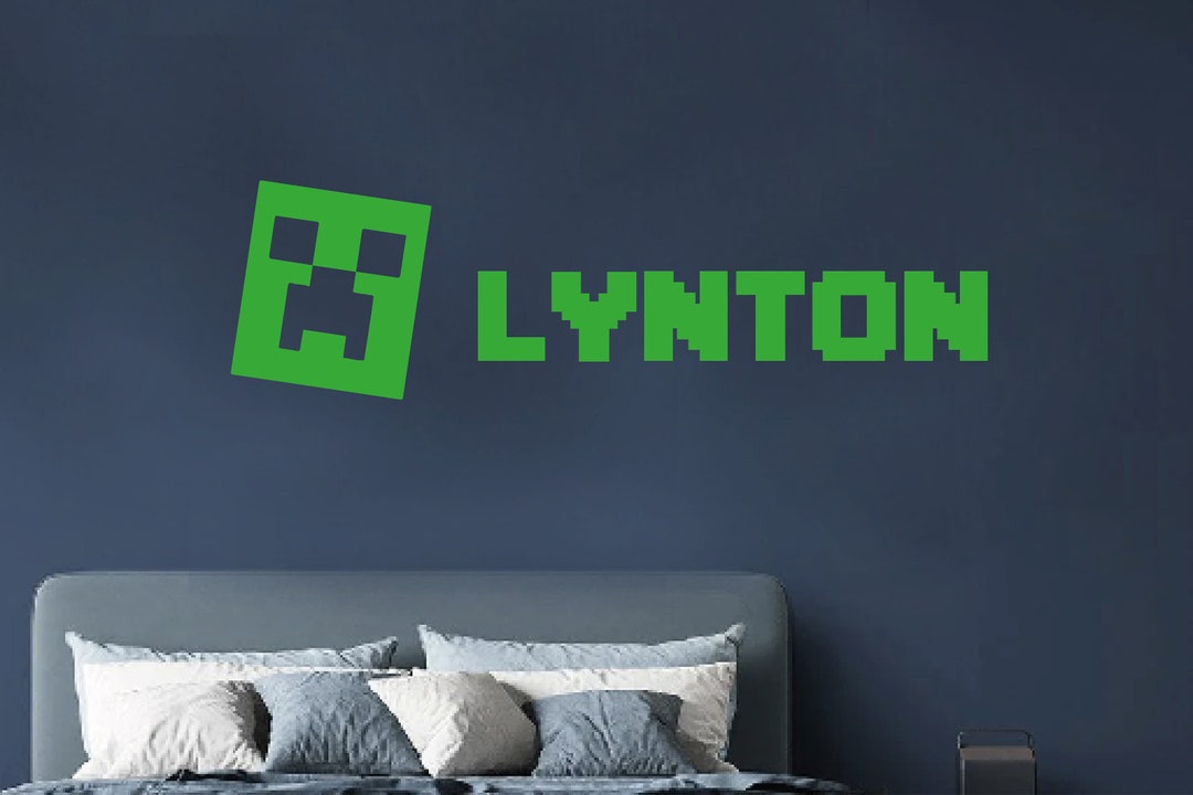 Minecraft Personalised Name Pixel Sticker I Wall Matte Decal I Bedroom ...
