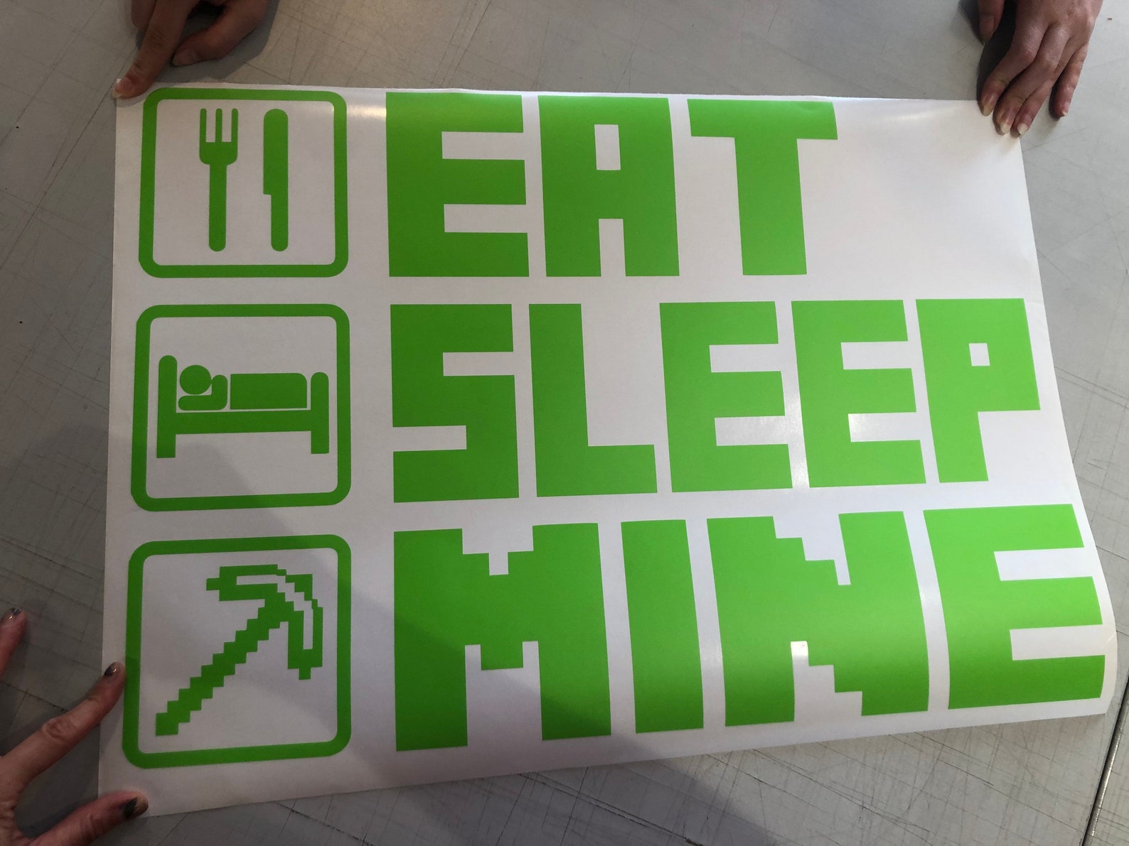 Minecraft EAT SLEEP MINE Sticker Vinyl Wall Decal Bedroom - Etsy