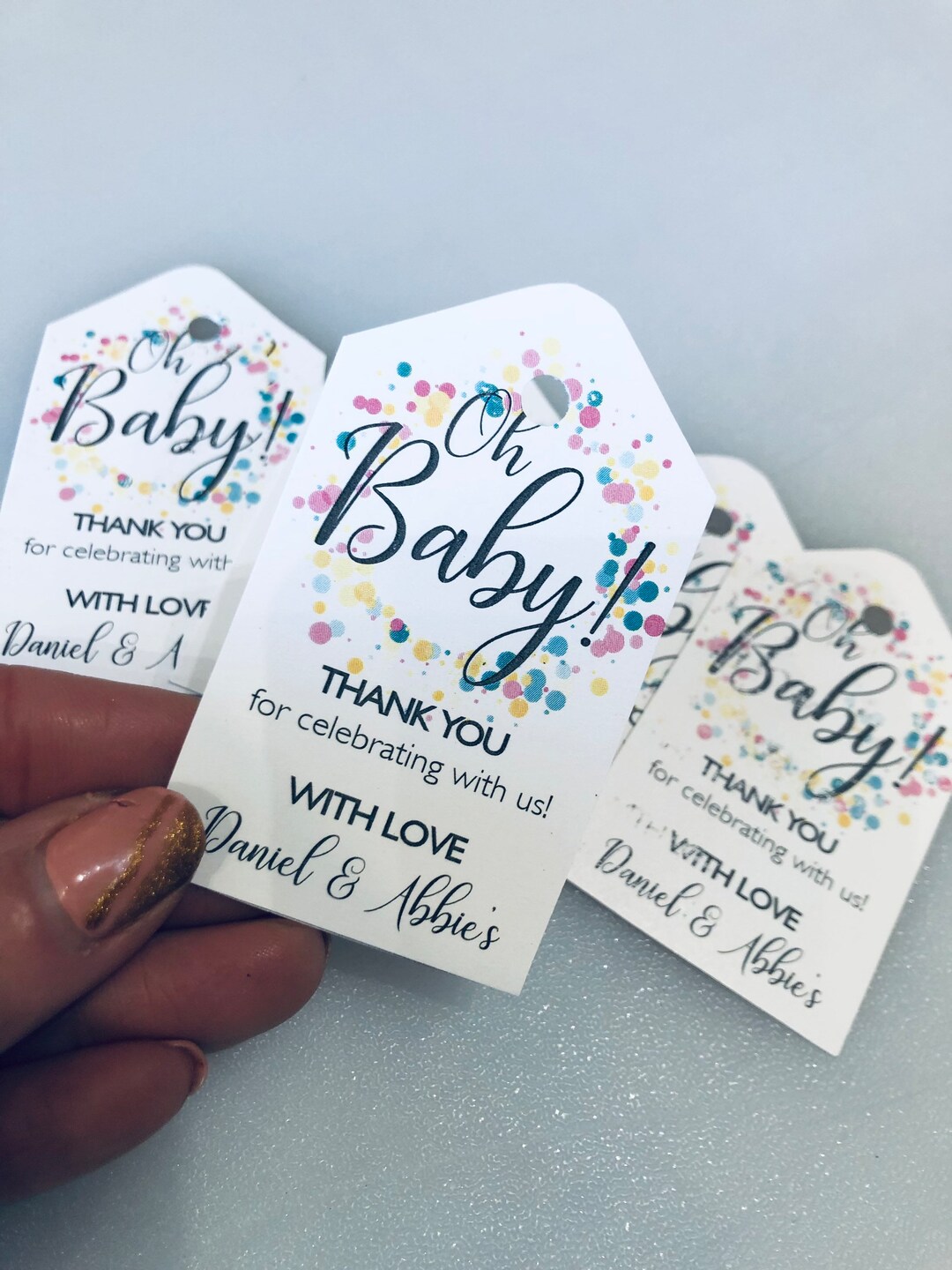 Oh BABY! Tags & Stickers I Dotty Design I Personalised Text Name Dates ...