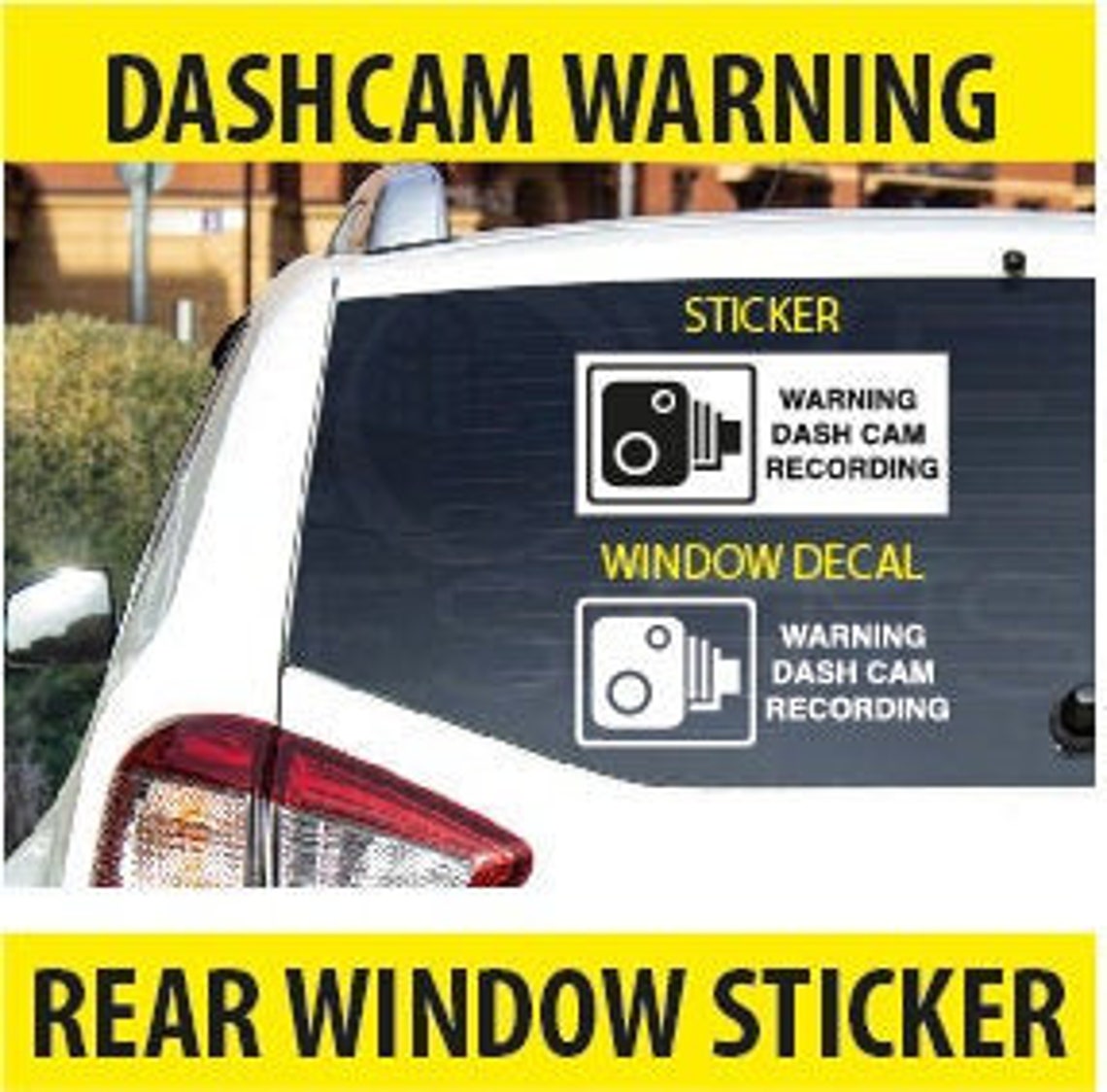 Dash cam sticker DASH CAM RECORDING warning vinyl decal Car | Etsy