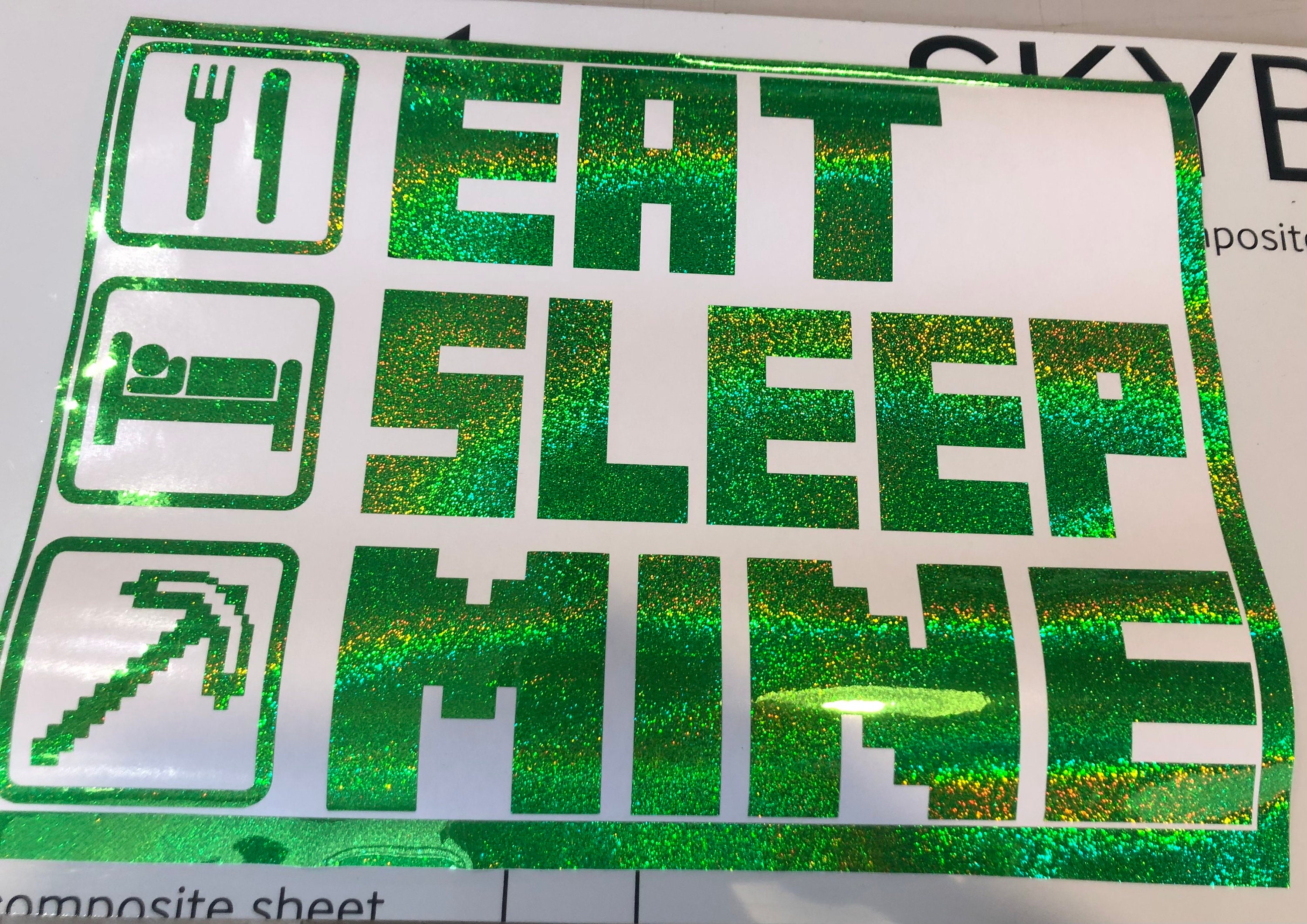 Minecraft EAT SLEEP MINE Sticker Vinyl Wall Decal Bedroom - Etsy UK