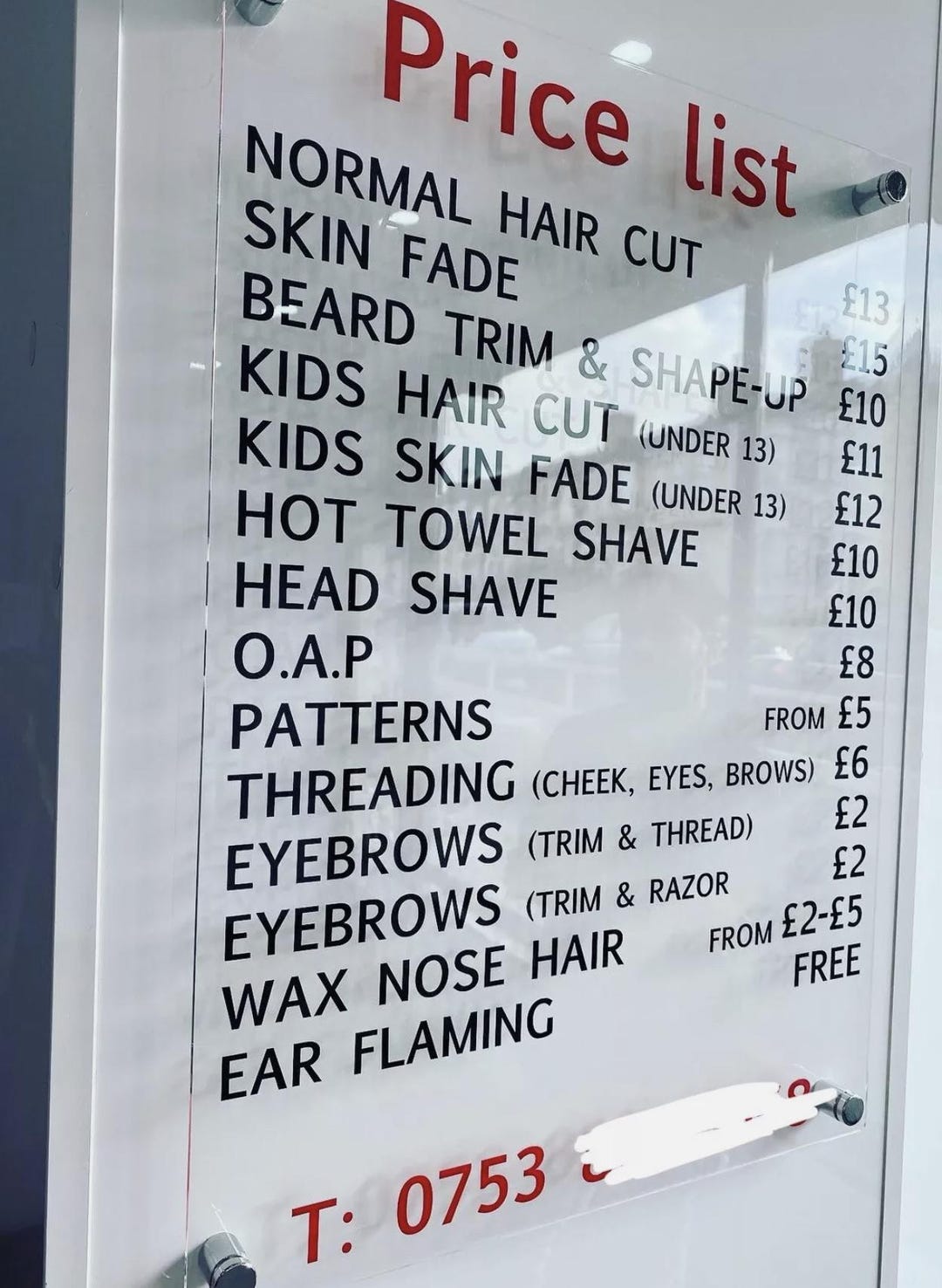 Price List Display A4 A3 A2 | Clear Acrylic Plaque | Custom Printed ...