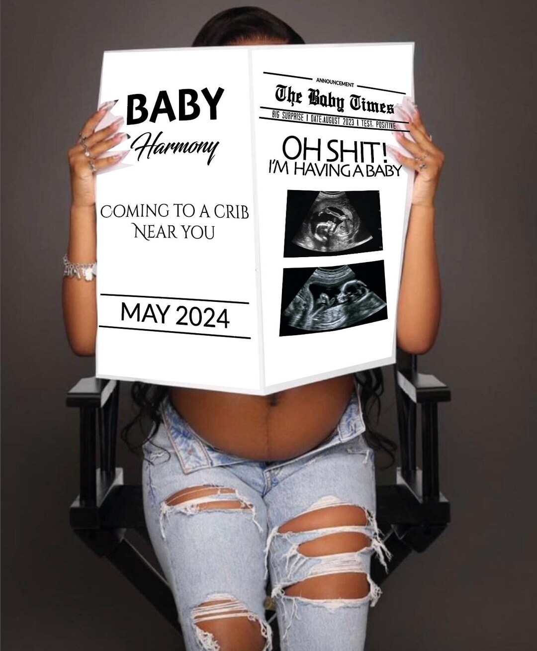 Customised the Baby Times Newspaper | Ultrasound Scan | Name + Date and ...