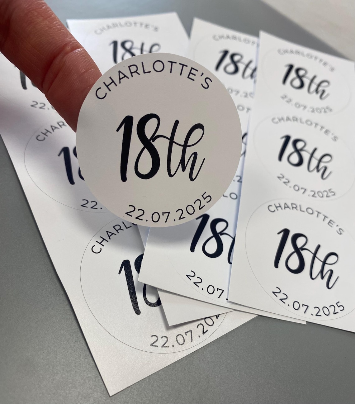 Minimalist Birthday Party 18th 21st 30th & Occassion Party Stickers ...