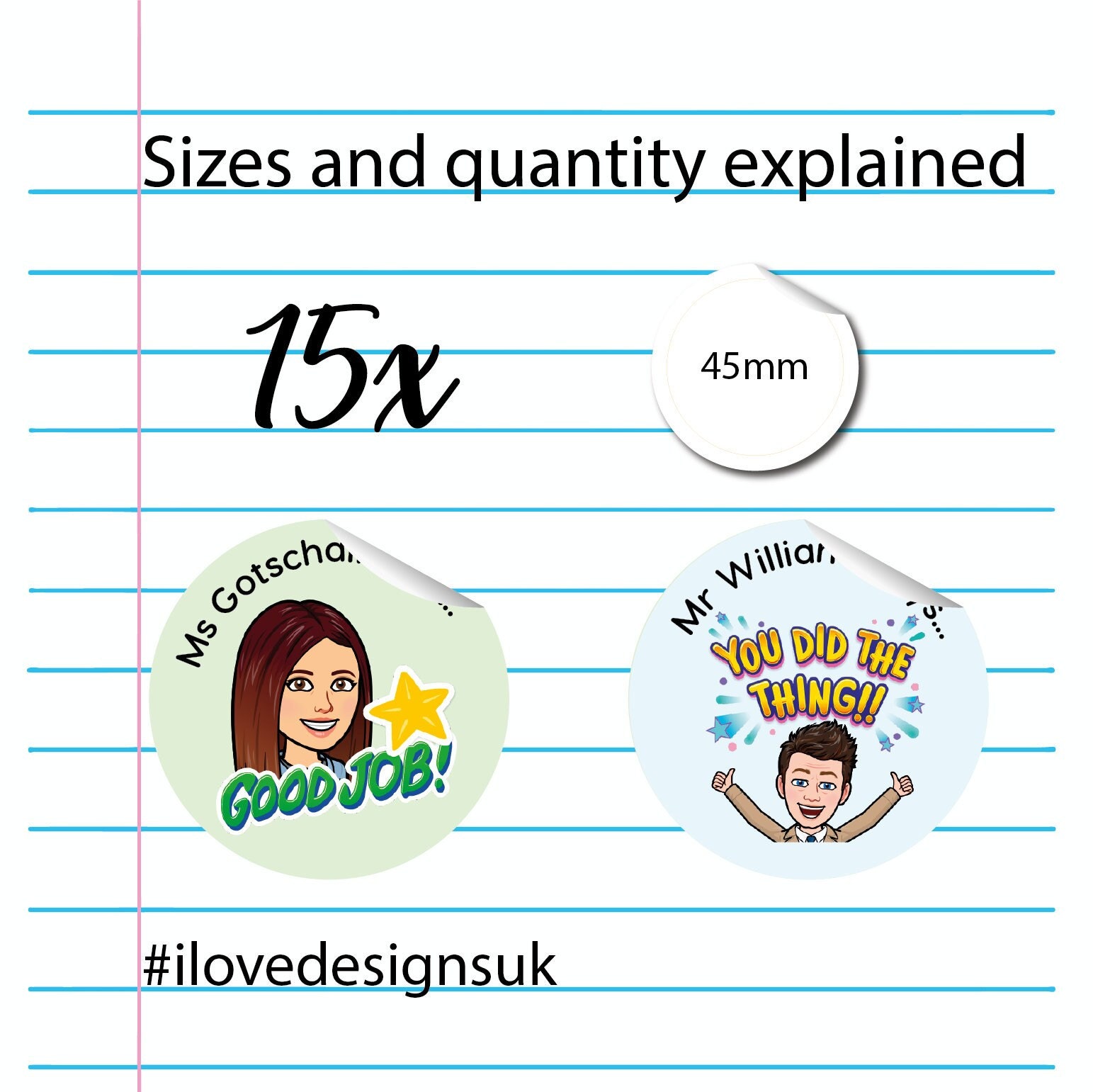 Custom Bitmoji Variety Stickers A4 Sheet Teacher Stickers - Etsy