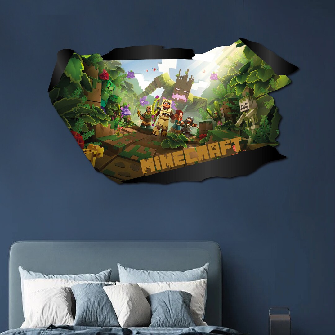 Minecraft DUNGEON Wall Sticker I Minecraft Wall Mural I Green Theme I ...