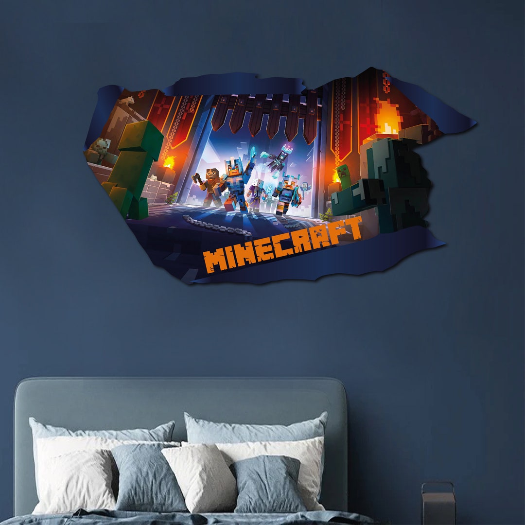 Minecraft DUNGEON Wall Sticker I Minecraft Wall Mural I Blue Theme I ...