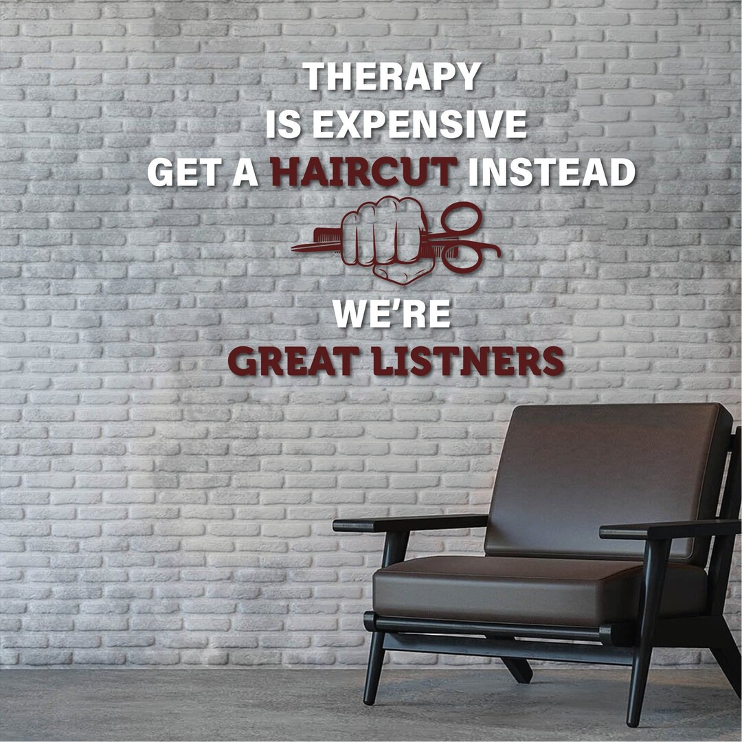 Barber Salon Wall Decor Quote Gentlemens Salon Therapy Wall Statement ...