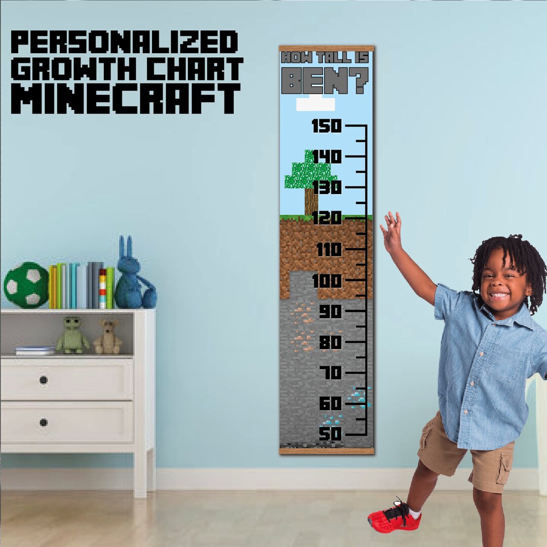 Personalized Growth Chart for Kids Minecraft Growth Chart - Etsy