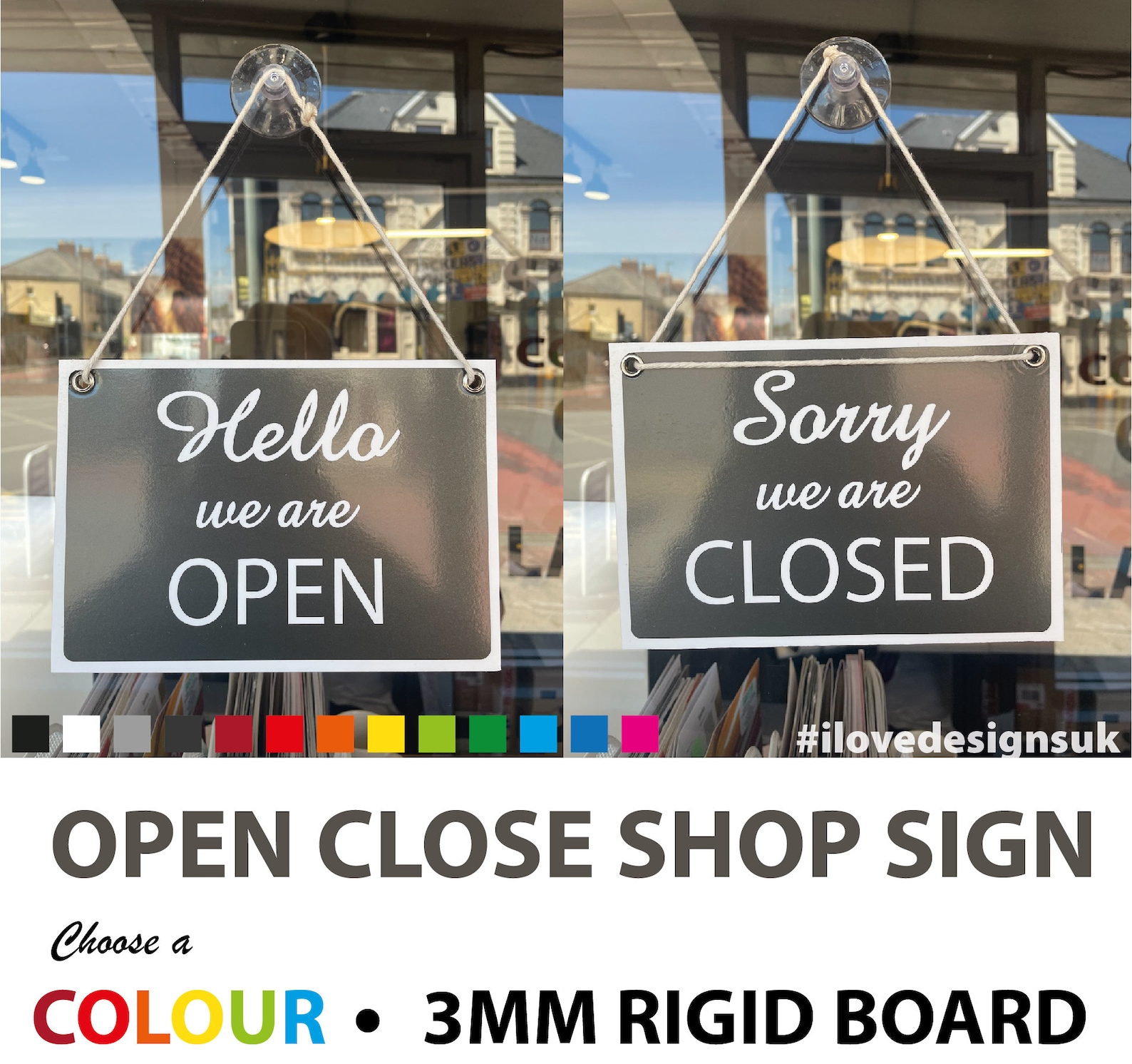 Open Closed Door Sign for Business Shop 3mm Rigid Reversible | Etsy