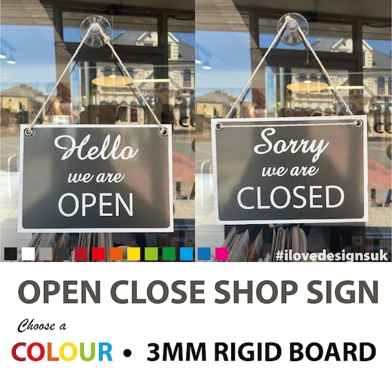 Open Closed Door Sign for Business Shop 3mm Rigid Reversible | Etsy