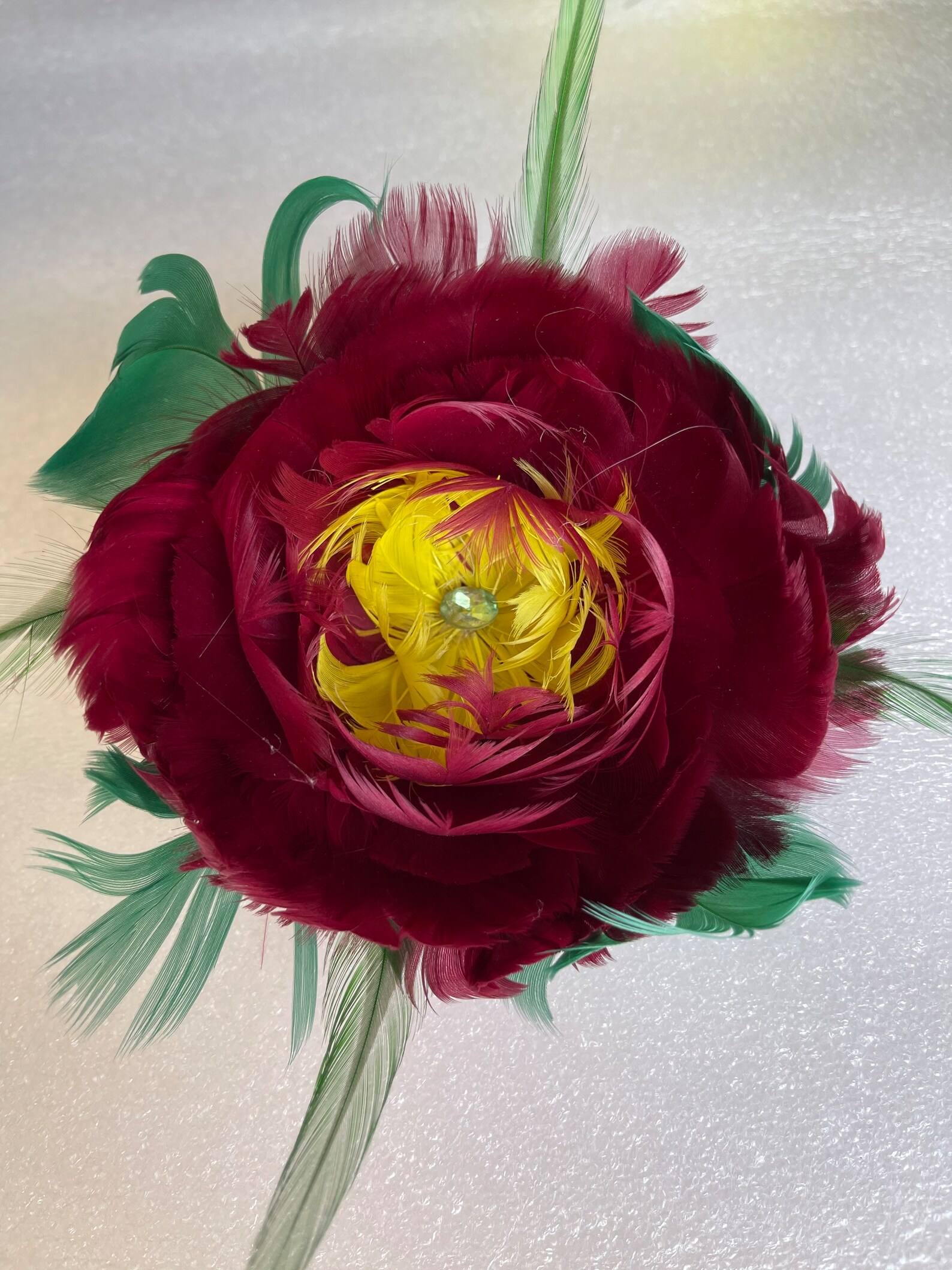 Feather Flower Pin Brooch Accessory, for Bag, Hat, Lapel, Custom Made ...