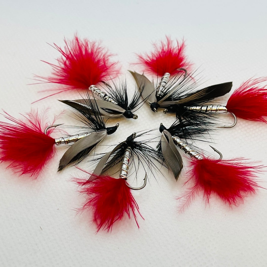6 Bloody Butcher Wet Flies Fly Fishing Hook tamaño 8 personalizado ...