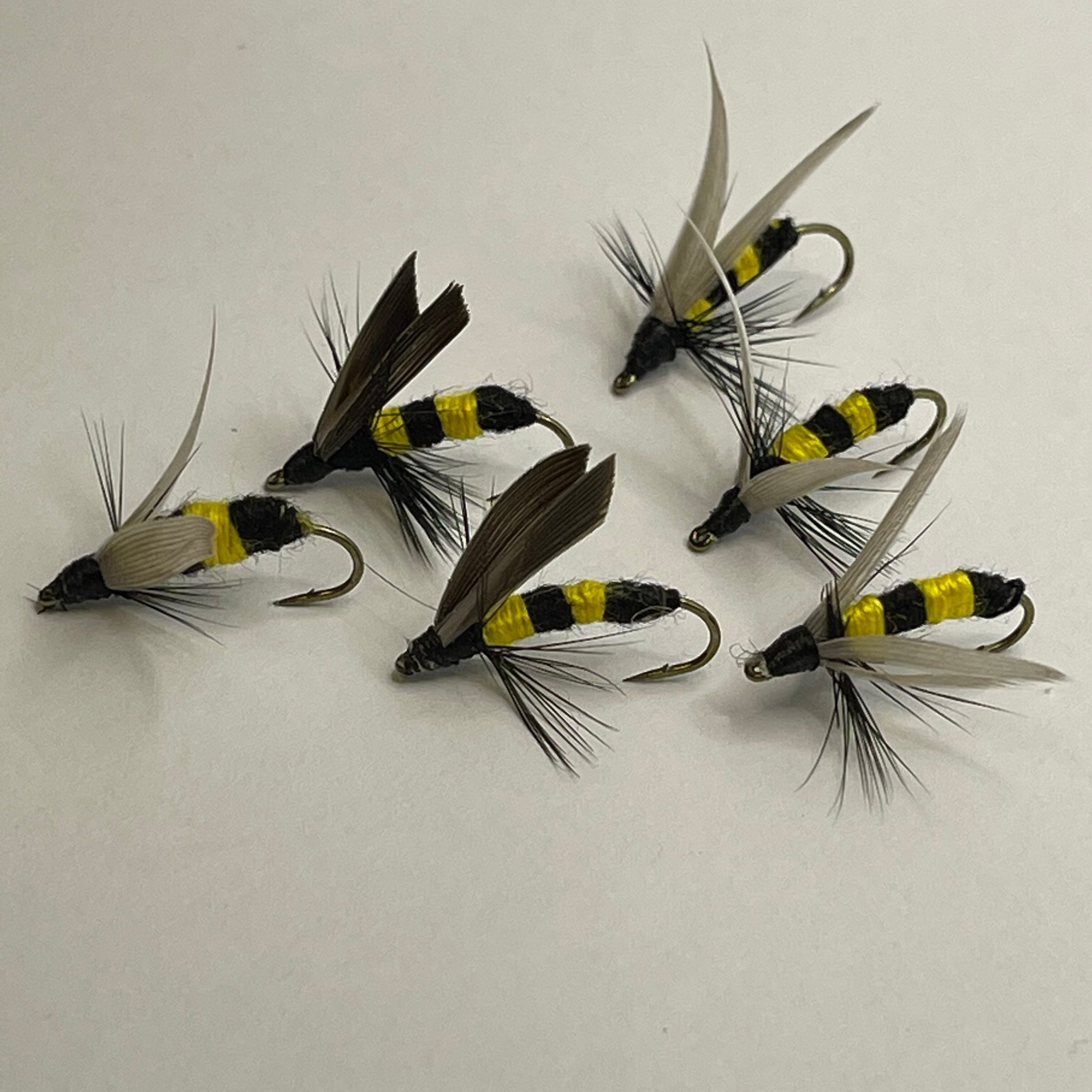 6 Western Bee Dry Flies Fly Fishing Hook 12 Hand Made Custom in USA - Etsy
