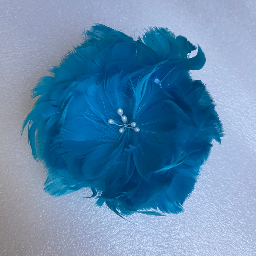 Feather Flower Pin Brooch Accessory, for Bag, Hat, Lapel, Custom Made ...