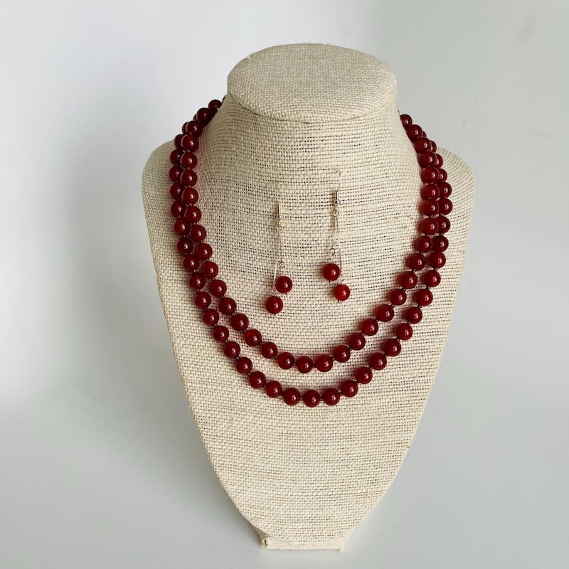 Bold Red Necklace - Etsy