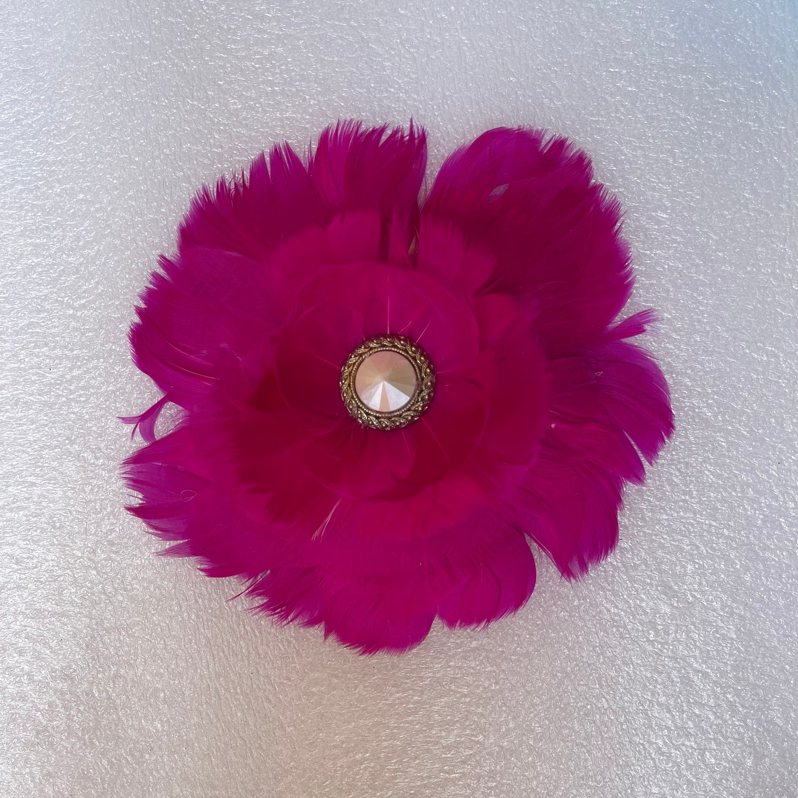 Feather Flower Pin Brooch Accessory, for Bag, Hat, Lapel, Custom Made ...