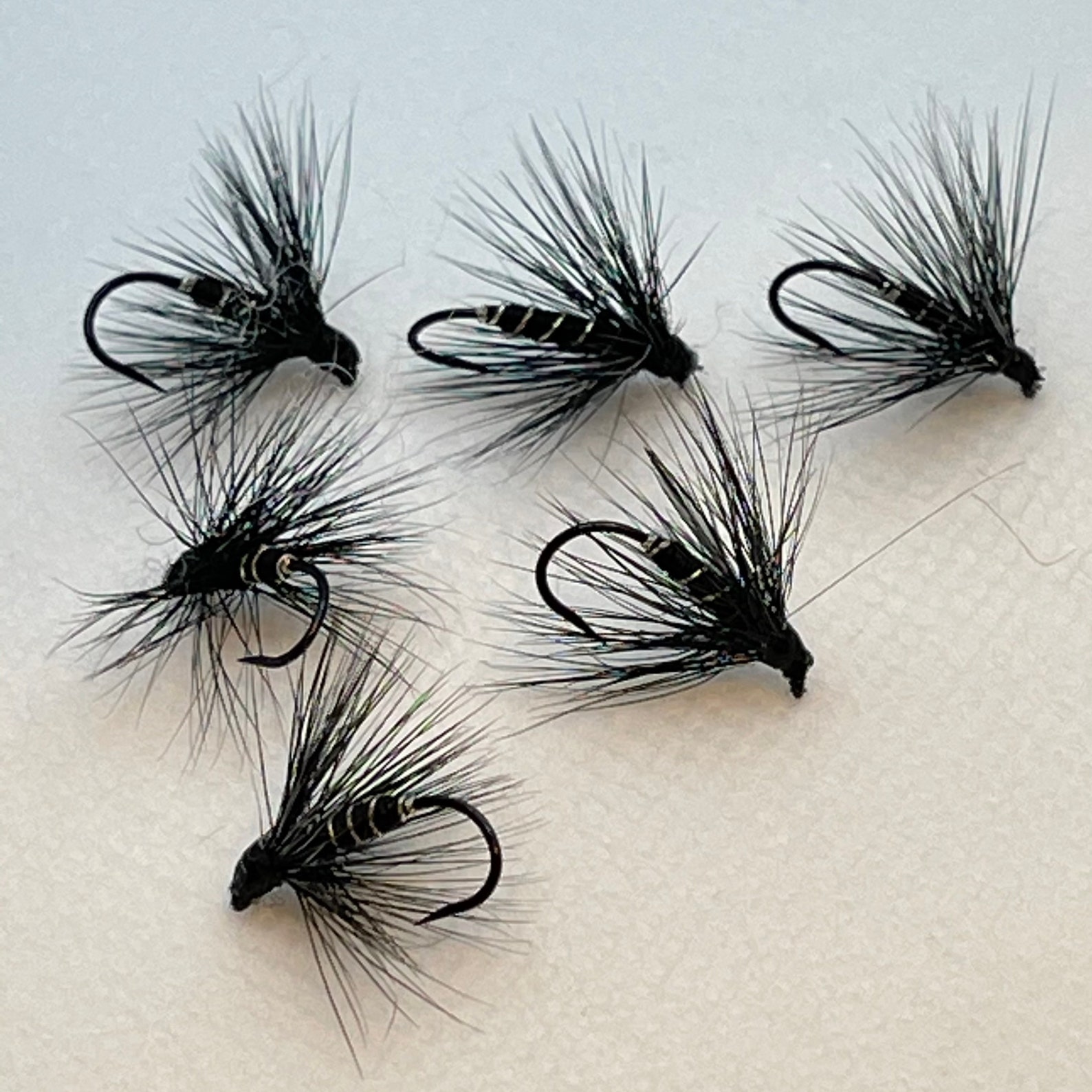 6 Black Spider Nymph Fishing Fly Hook 14 Custom Made in USA - Etsy
