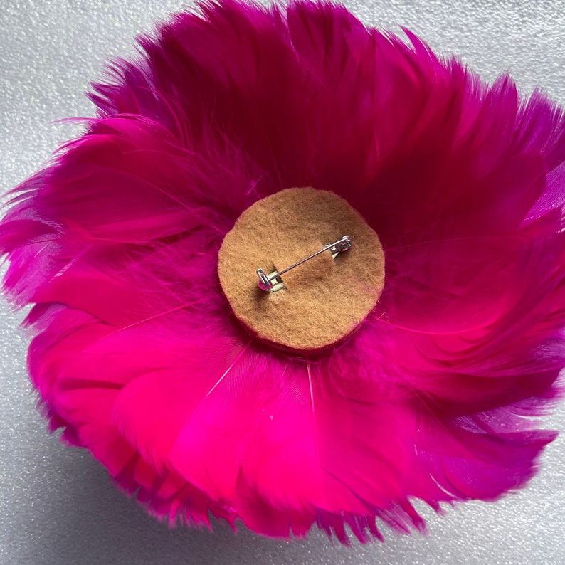 Feather Flower Pin Brooch Accessory, for Bag, Hat, Lapel, Custom Made ...