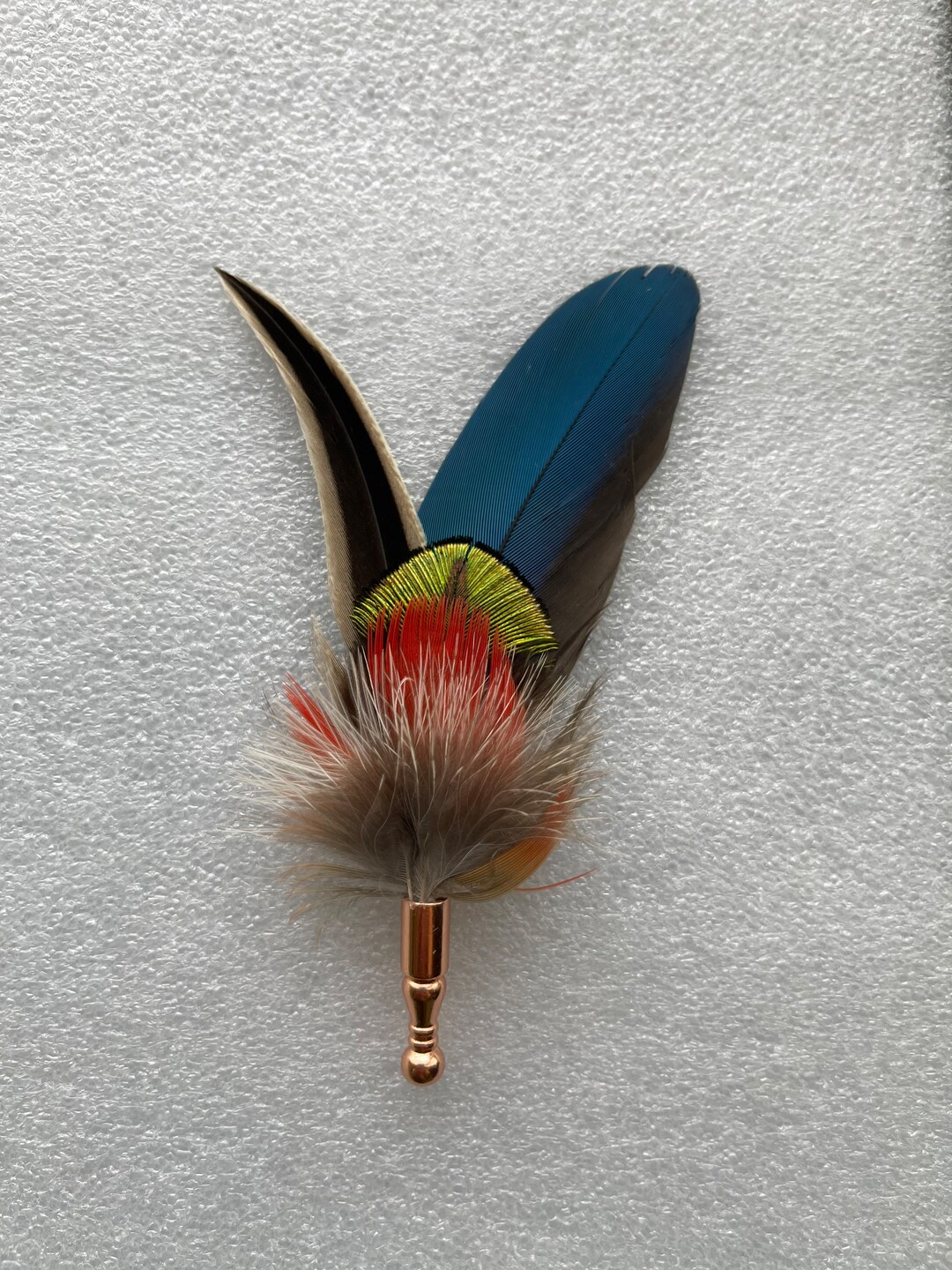 Feather Pin Brooch Accessory, for Bag, Hat, Lapel, Jacket, Custom Made ...