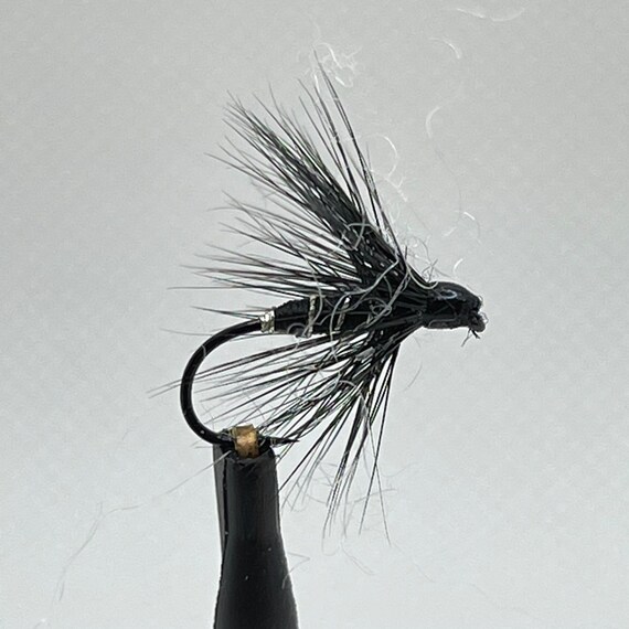 6 Black Spider Nymph Fishing Fly Hook 14 Custom Made in USA - Etsy