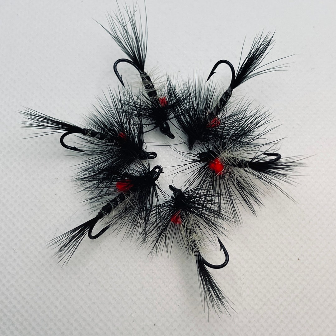 6 Black Tiger Dry Fly Fishing Flies - Hand Tied Hook Size 10 - Etsy
