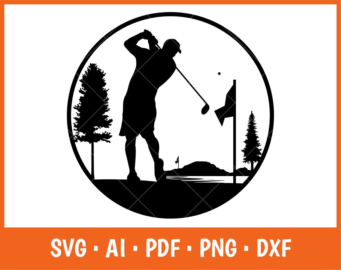 Golfing Svg Golfing Design Svg Golfer Silhouette Download | Etsy