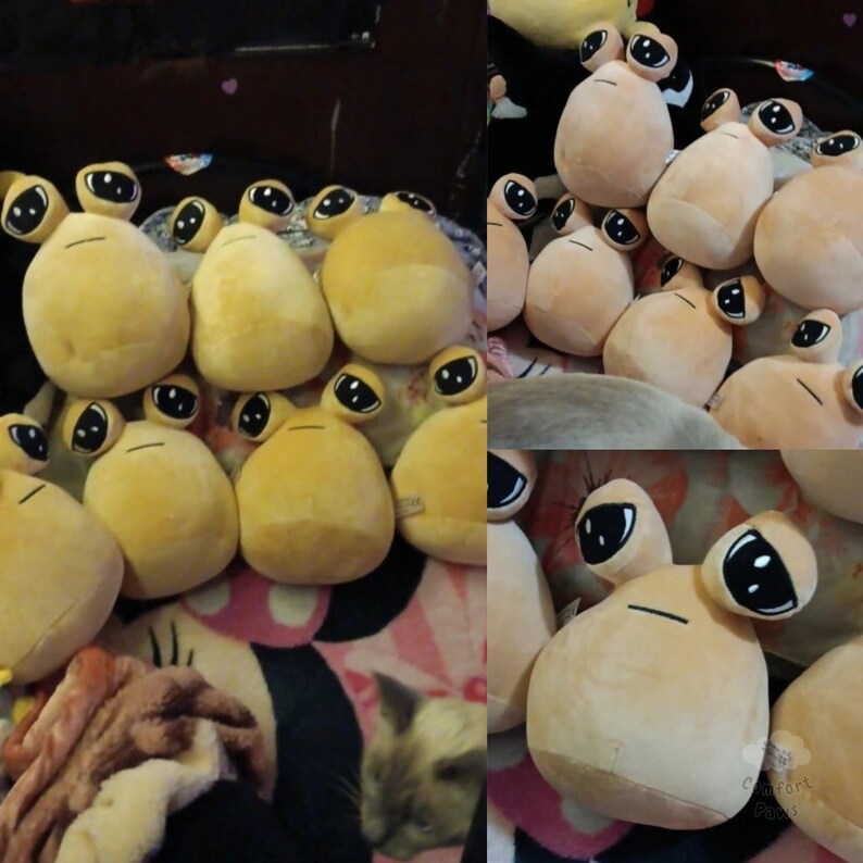 Sad Pou Plush Anxiety Soothing Mental Support Plush Toy Companion Toy ...