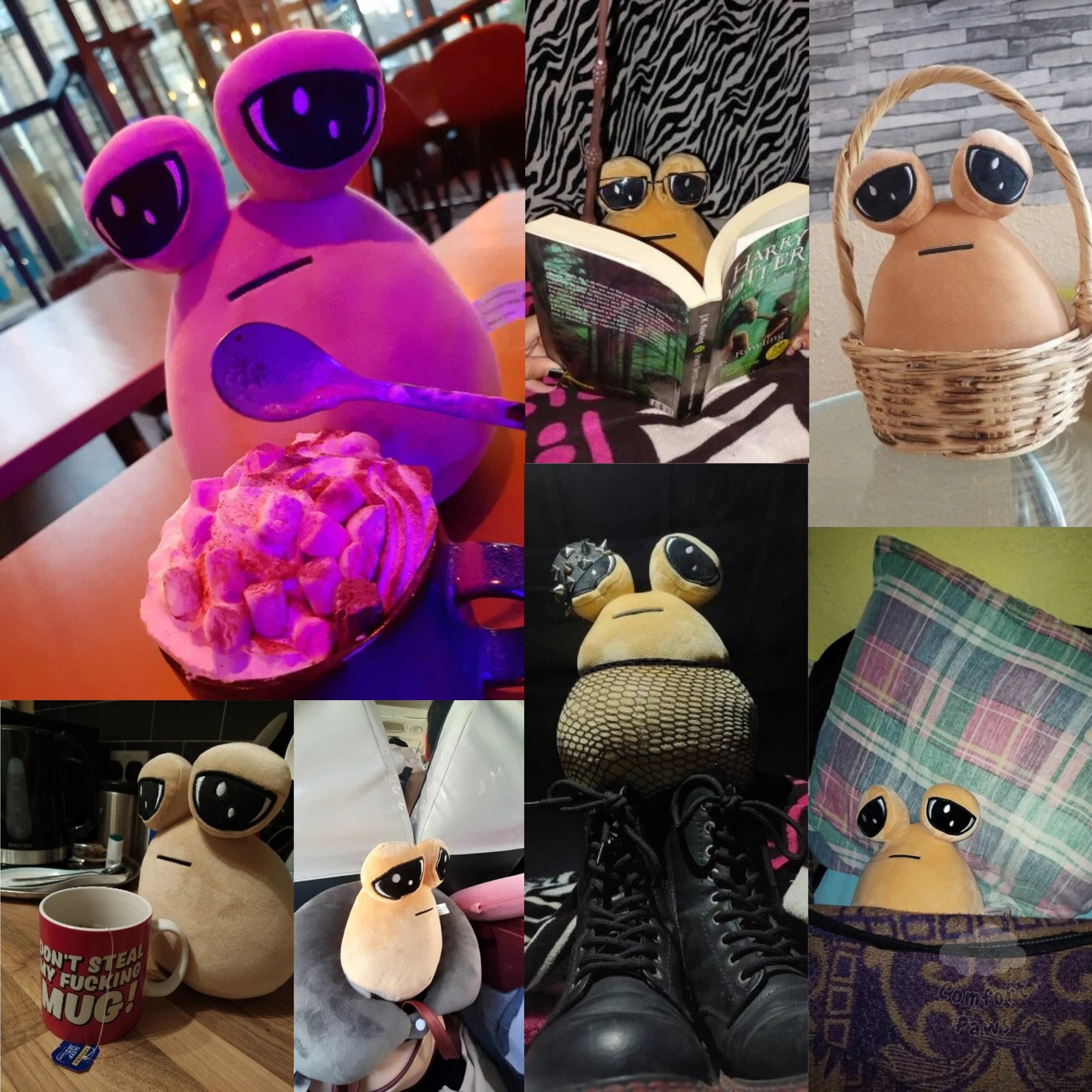 Sad Pou Plush Anxiety Soothing Mental Support Plush Toy Companion Toy ...