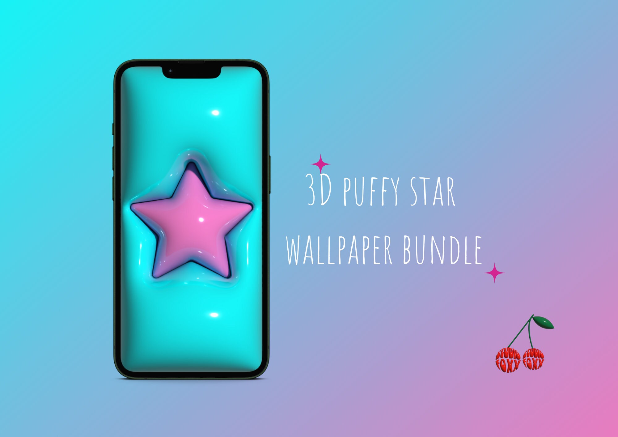 3D Puffy Star Wallpaper for Mobile Inflated Wallpaper - Etsy