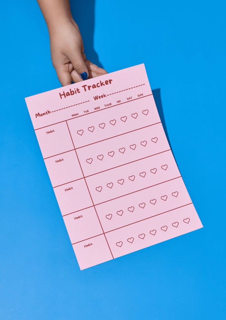 Habit Tracker Printable Habit Tracker Monthly Habit Tracker Daily Habit Tracker Simple Habit