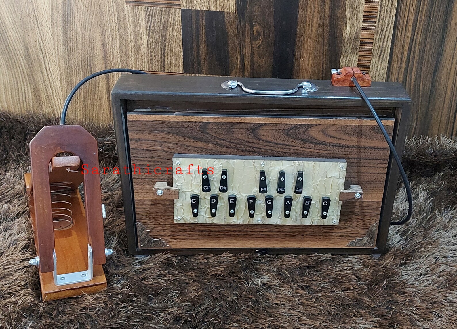 Shruti Box 15x10x3 pulgadas madera de teca y capa 440Hz & - Etsy España