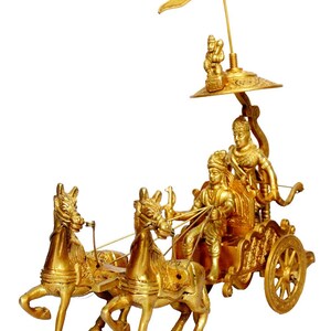 Brass Chariot Load Krishna Arjun Rath mahabharat/geeta Arjun - Etsy