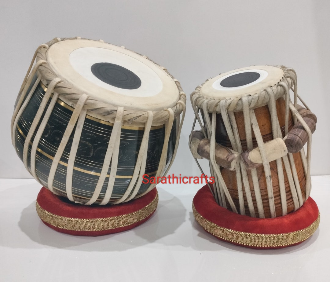 Indian Tabla Set Embroidery Brass Bayan & Good Seesham Dayan - Etsy