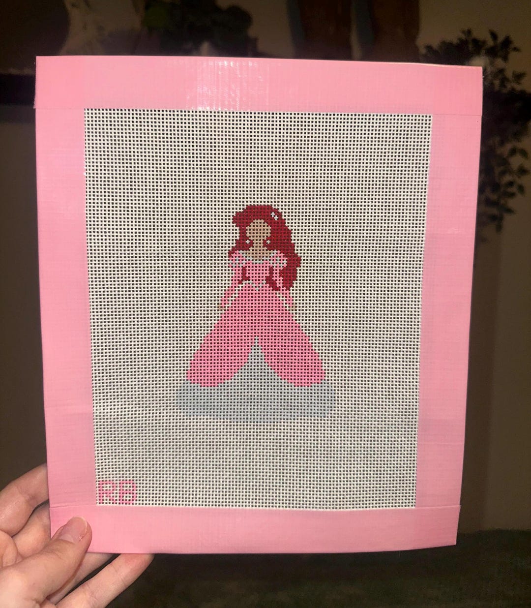 Ariel- Pink Dress Disney Hand Painted Needlepoint Canvas - Etsy